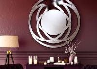 China Bevelled Central 80X80X2CM Decorative Wall Mirrors With Black MDF Back for sale