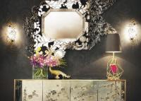 China Decorative Venetian Mirror with Silver Mirror and Black Painted on MDF for sale