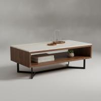 China Mirrored Finish Coffee Table with Crushed Diamond Design and MDF Material for sale