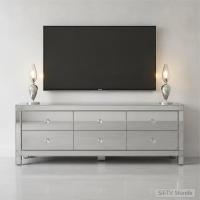 China Savana Silver Mirrored Finish TV Stand with Stationary Shelf 120X40X60CM TV Console for sale