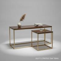 China Narrow Mirrored Console Table with Diamond Gems and MDF Construction for sale