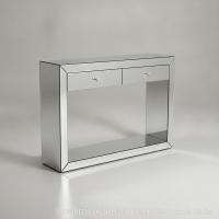 China Silver Mirror Finish Console Table with Special Glass Diamond Black Painting on MDF for sale