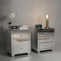 China Luxurious Mirrored Nightstand with Crushed Diamond Detailing and 45x40x60cm Dimensions for sale