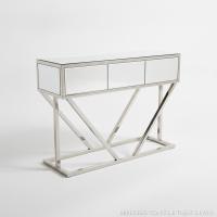 China Mirrored Surface Console Table with Silver Mirror Finish and Modern Design for sale