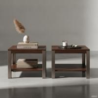 China JS0321 Crushed Diamond Mirrored Silver Finish MDF Side Table Dressing Table for sale