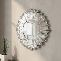 China Rose Crystal Decorative Mirror with Glass Material in 61X61X5CM Size for Wall Art for sale