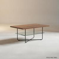China Mirrored Finish Coffee Table with Gold Detailing and MDF Material for sale