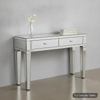 China Mirrored Surface Console Table with Marble Effect Special Glass - 120x37x78cm Entryway Table for sale