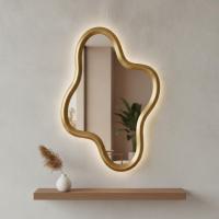 China 80X80X3.8CM Silver Mirror Curved Wall Mirror - Decorative Wall-Mounted Mirror with Curved Design for sale