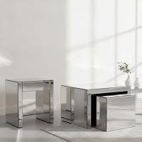 China Noralie small mirrored coffee table With Faux Diamonds Inlay And 50X50X60CM Size for sale