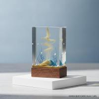 China Yellow Quicksand Painting Moving Sand Picture in 7.1x7.9 inches and 10.2x11 inches Resin Craft for sale