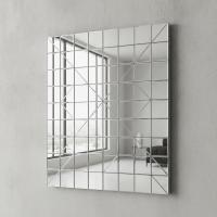 China Crystal Mirrored Square Shape Decorative Mirror for Wall Decor for sale