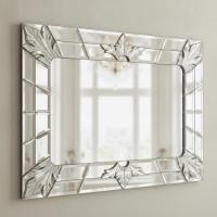 China Bevelled Mirror Plates Venetian Mirror with MDF Support and Black Finish for sale