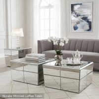 China Noralie Mirrored Finish Coffee Table with Square Glass Top and Contemporary Design for sale
