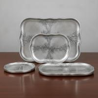 China Silver Mirror Resin Tray with MDF Material and Customizable Color Options for sale