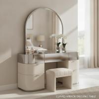 China Curved Mirror Dressing Table with 5 Drawers and Compact 116x39.5x87CM Size for sale
