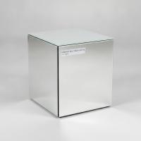 China Mirrored Surface Side Table with White Glass and 1 Drawer Compact Vanity Table for sale