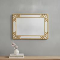 China Rectangle Shape Wall Mounted Decorative Mirror With Mirrored Fireplace Design for sale