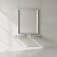 China Silver Finish Wall Mirror with Compact Design 120X40X80CM Side Table for sale