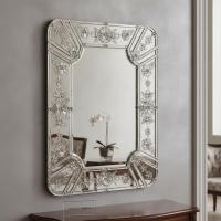 China Decorative Venetian Mirror with Silver Mirror and Black Painted on MDF for sale