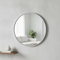 China Silver Round Wall Mirror - Decorative Wall Mounted Mirror for Home Decor for sale