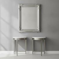 China Silver Mirror Side Table with Compact Design and Stylish Finish Console Table for sale