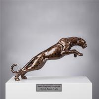China Resin Leopard Sculpture with Vacuum Plating Surface in Modern Style Measuring 98 * 41 * 42 CM for sale