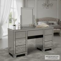 China Mirrored Dressing Table with 5 Drawers and Tri-Fold Mirror - Elegant Vanity Table for sale
