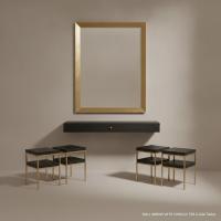 China Silver Mirror Wall Mirror with Console Table and Champagne Frame - Compact Design Side Table for sale