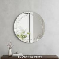 China Silver Colour Round Wall Mirror with Beveled Edge and Black Painted on MDF for sale