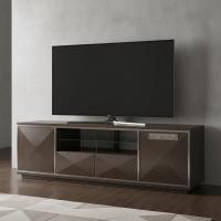 China Diamond Glass TV Stand with Silver Mirror and 1 Drawer 2 Doors TV Cabinet for sale
