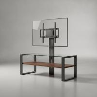 China Mirrored Finish TV Stand with Adjustable Glass Shelves and Touch Lighting Media Tower for sale