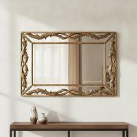 China Bevelled Central 80X80X2CM Decorative Wall Mirrors With Black MDF Back for sale