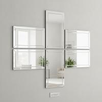 China Noralie Mirrored Frame Wall Mirror with Faux Diamonds - Decorative Art Mirror for sale