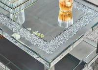 China 2-layer crystal mirror coffee table with stainless steel legs and crushed diamond design for sale