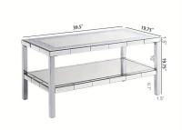 China 2-layer crystal mirror coffee table with stainless steel legs and crushed diamond design for sale