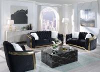 China Black Marble Glass Coffee Table with 3 Parts Design and 119.4X70X44.5CM Dimensions for Living Room for sale