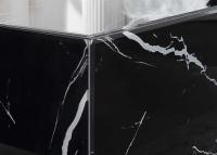 China Black Marble Glass Coffee Table with 3 Parts Design and 119.4X70X44.5CM Dimensions for Living Room for sale