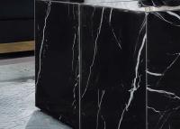 China Black Marble Glass Coffee Table with 3 Parts Design and 119.4X70X44.5CM Dimensions for Living Room for sale