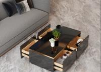 China Black Mirror Coffee Table with MDF Material and Gold Painted Finish for Living Room for sale