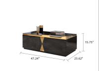 China Black Mirror Coffee Table with MDF Material and Gold Painted Finish for Living Room for sale