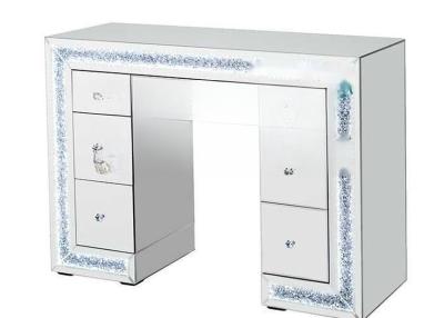 China Diamond LED Dressing Table with Mirrored Stool and 120X40X90CM Dimensions for sale