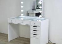 China Professional 120x55x81cm Hollywood Vanity Mirror with 15 Hollywood-style Bulbs and 7 Drawers Dressing Table for sale
