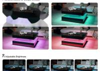 China JS-CT05 Black Mirrored LED Coffee Table with Multi-Color Lighting and Tiered Infinity Effect for sale
