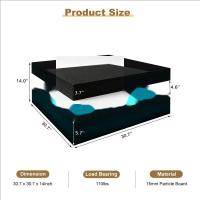 China JS-CT05 Black Mirrored LED Coffee Table with Multi-Color Lighting and Tiered Infinity Effect for sale