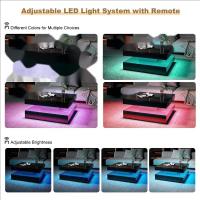 China JS-CT05 Black Mirrored LED Coffee Table with Multi-Color Lighting and Tiered Infinity Effect for sale