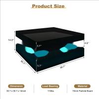 China JS-CT05 Black Mirrored LED Coffee Table with Multi-Color Lighting and Tiered Infinity Effect for sale