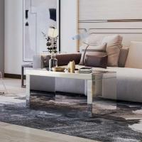China JS-CT05 Black Mirrored LED Coffee Table with Multi-Color Lighting and Tiered Infinity Effect for sale