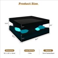 China JS-CT05 Black Mirrored LED Coffee Table with Multi-Color Lighting and Tiered Infinity Effect for sale