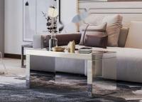 China JS-CT12 Mirrored Block Coffee Table with Brown Tinted Mirror and Marble Patchwork Inlay in Rectangular Block Structure for sale